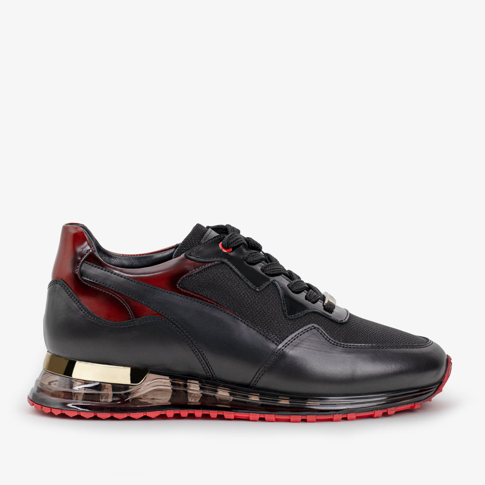 The Rialto Black & Red Patent Leather Men Sneaker – Vinci Leather Shoes