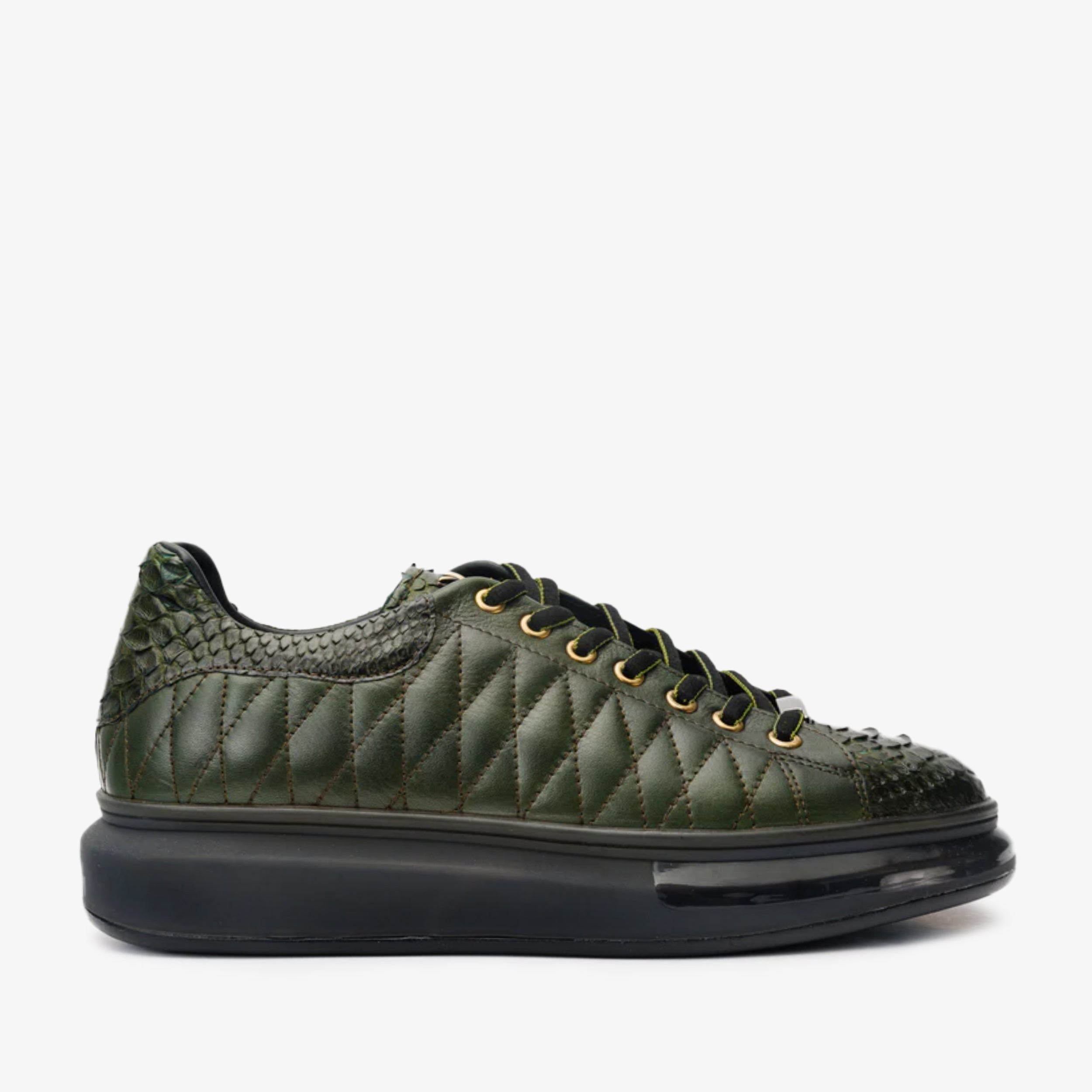 The Adler Green Snk Leather Men Sneaker Limited Edition – Vinci Leather ...