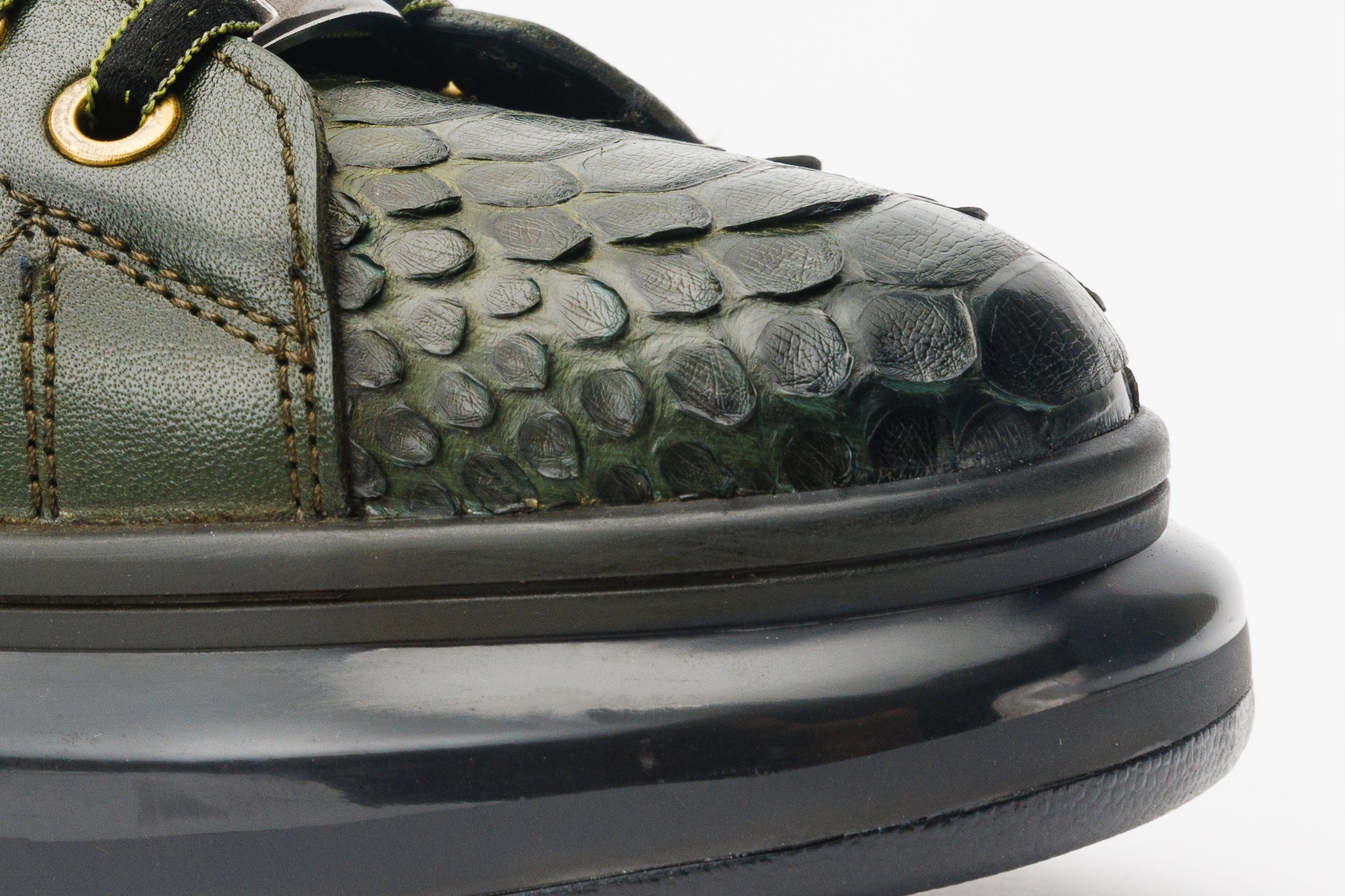 The Adler Green Snk Leather Men Sneaker Limited Edition – Vinci Leather ...