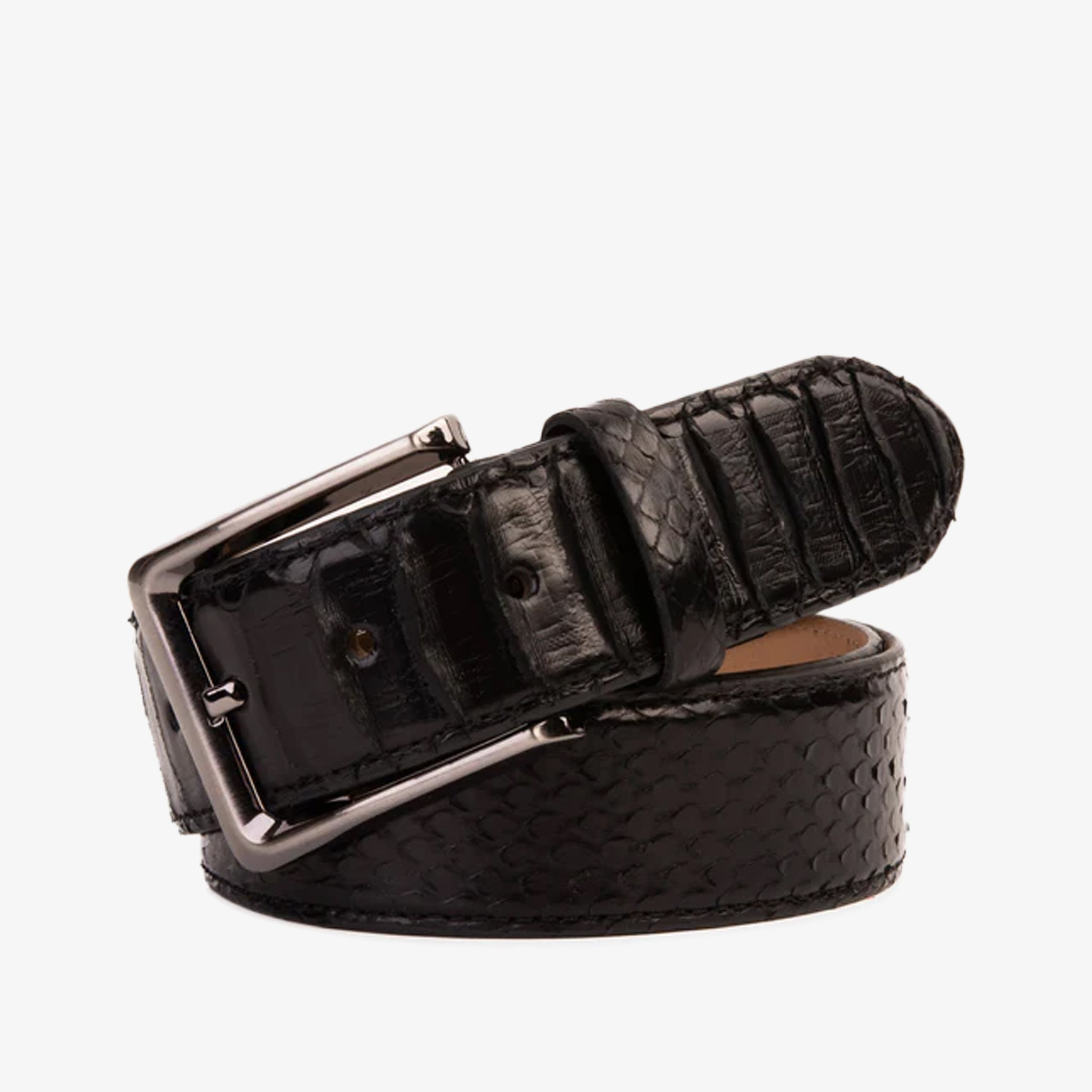 The Boss Black python Sneak Leather Belt – Vinci Leather Shoes