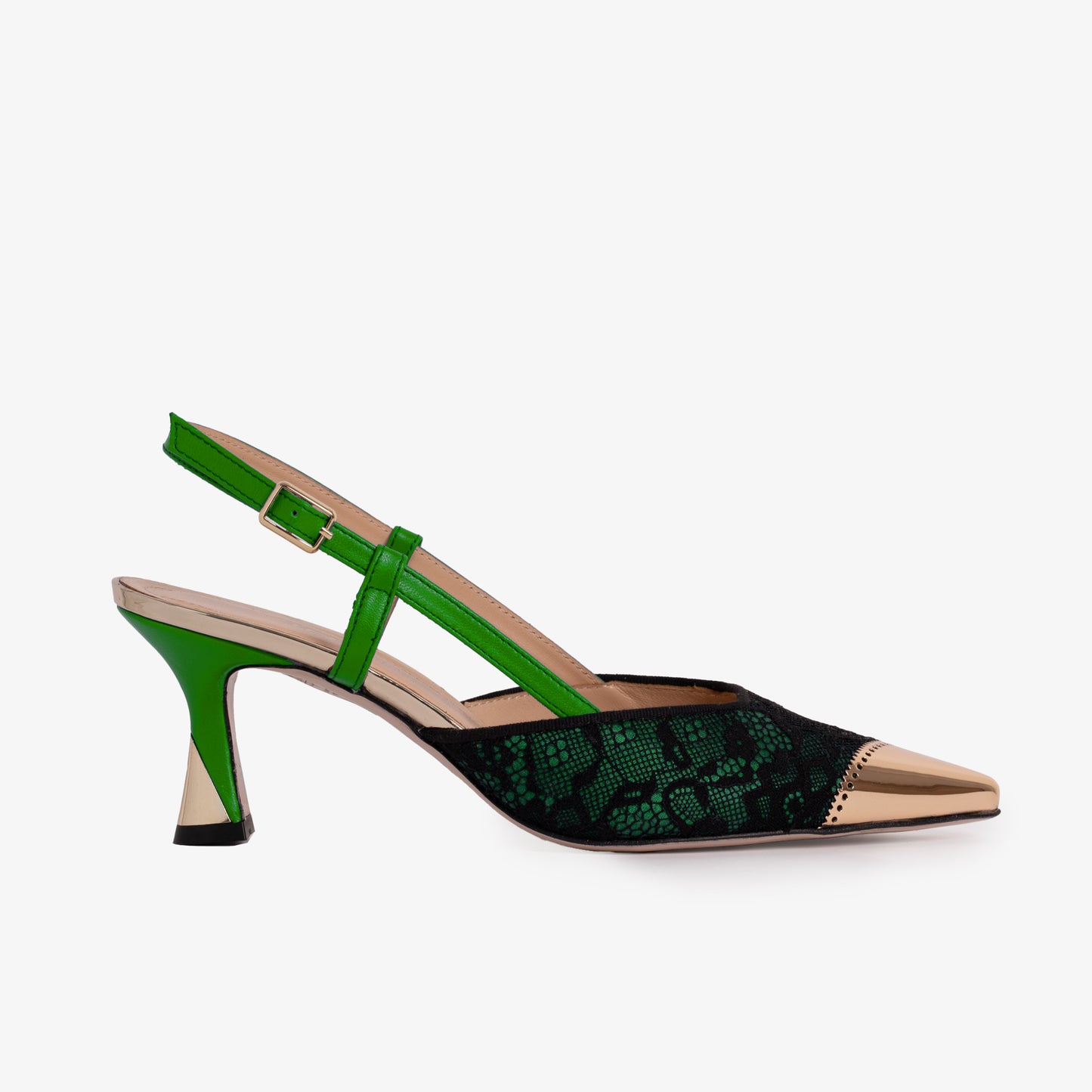 The Bali Green Leather Slingback Women Sandal – Vinci Leather Shoes