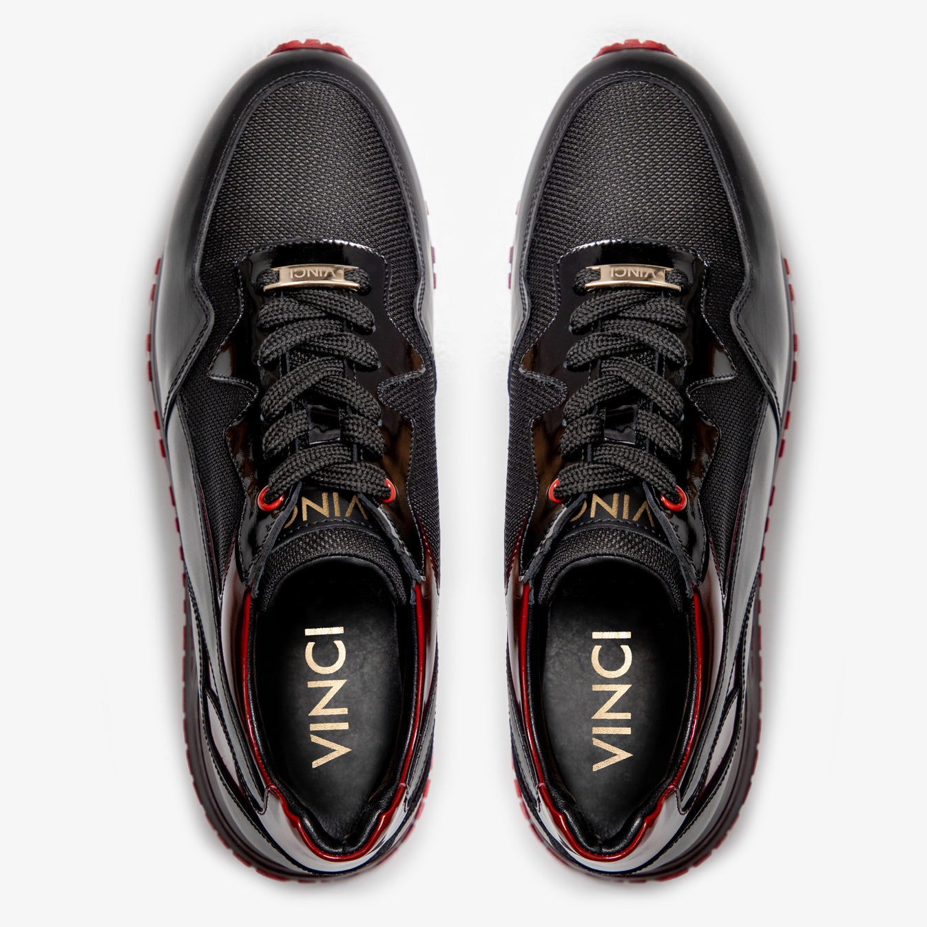 The Rialto Black & Red Patent Leather Men Sneaker – Vinci Leather Shoes