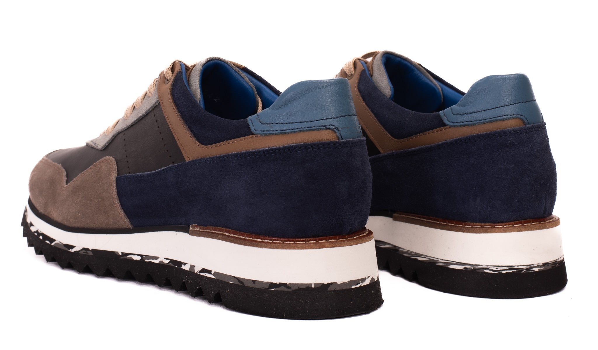 The Hoskova Jean Blue Leather Men Sneaker – Vinci Leather Shoes