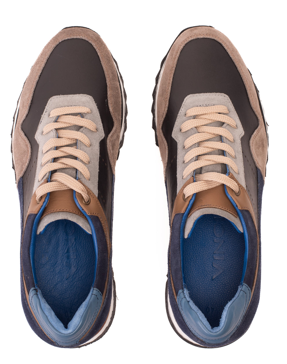 The Hoskova Jean Blue Leather Men Sneaker – Vinci Leather Shoes