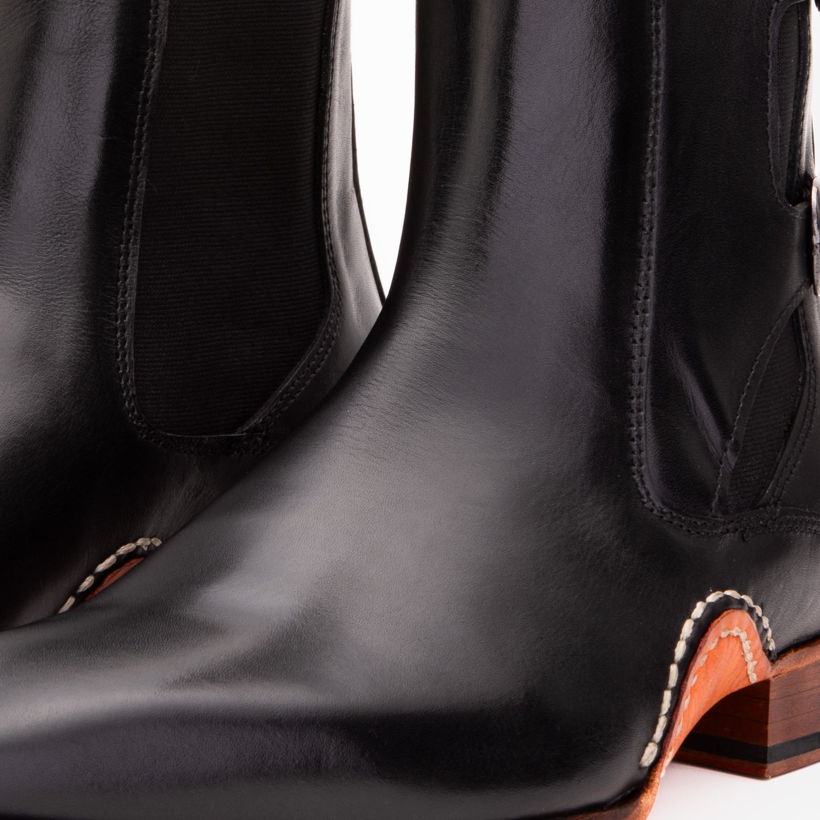 The Royal Hand Craft Black Leather Double-Buckle Chelsea Men Boot ...