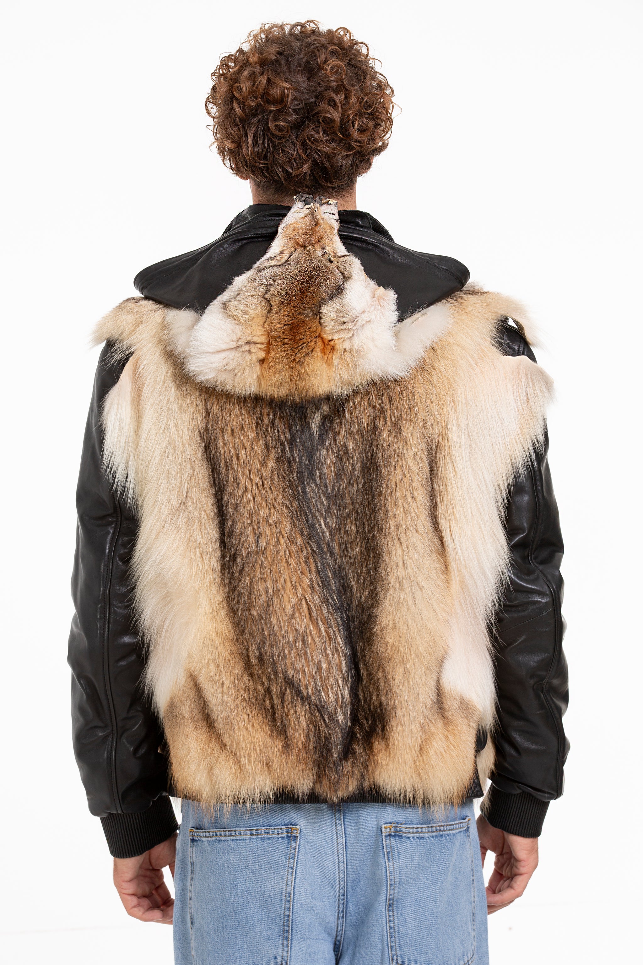 The Melbourne Pure Wolf Fur Leather Black Men Jacket – Vinci Leather Shoes