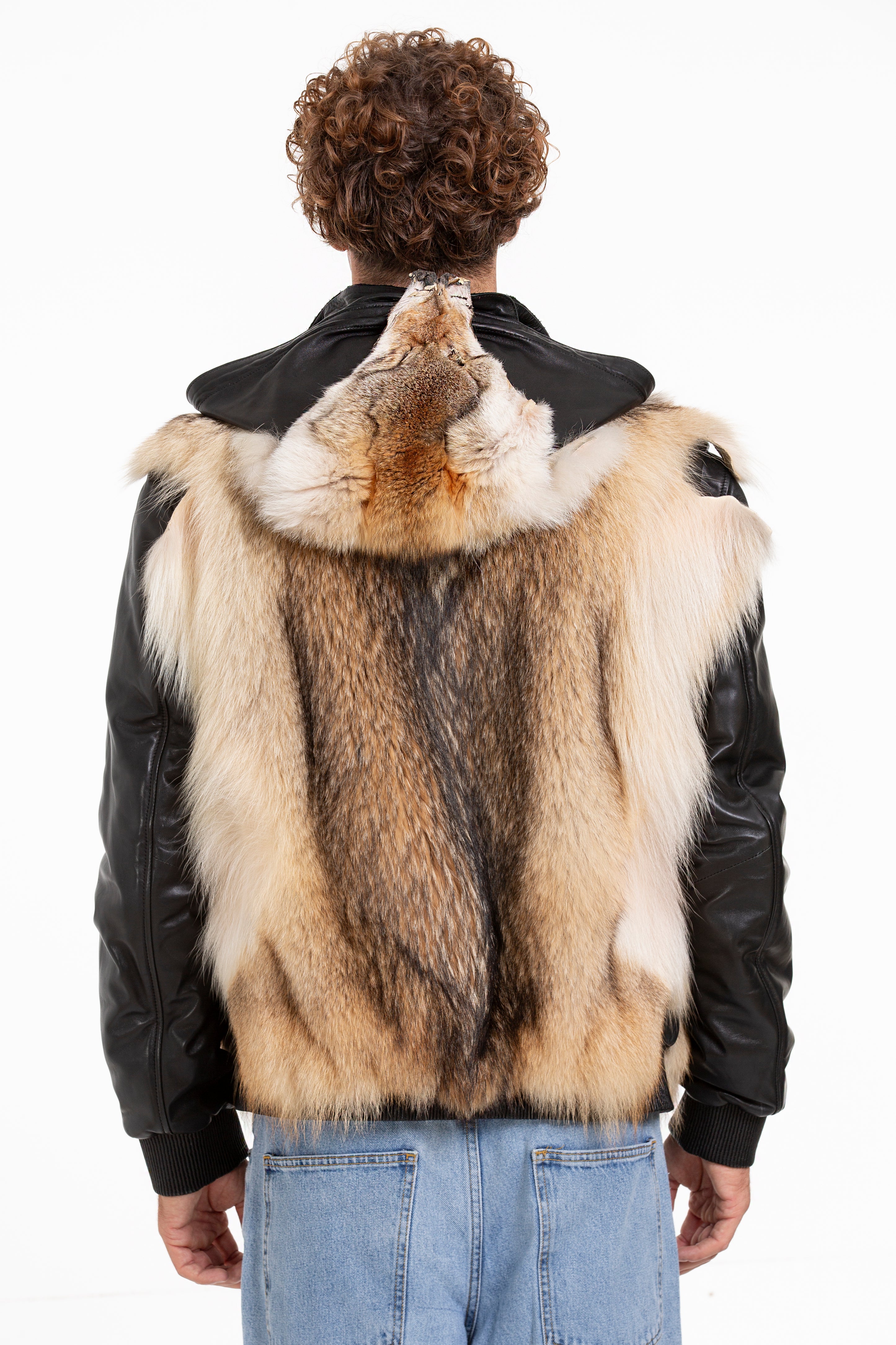 The Melbourne Pure Wolf Fur Leather Black Men Jacket – Vinci Leather Shoes