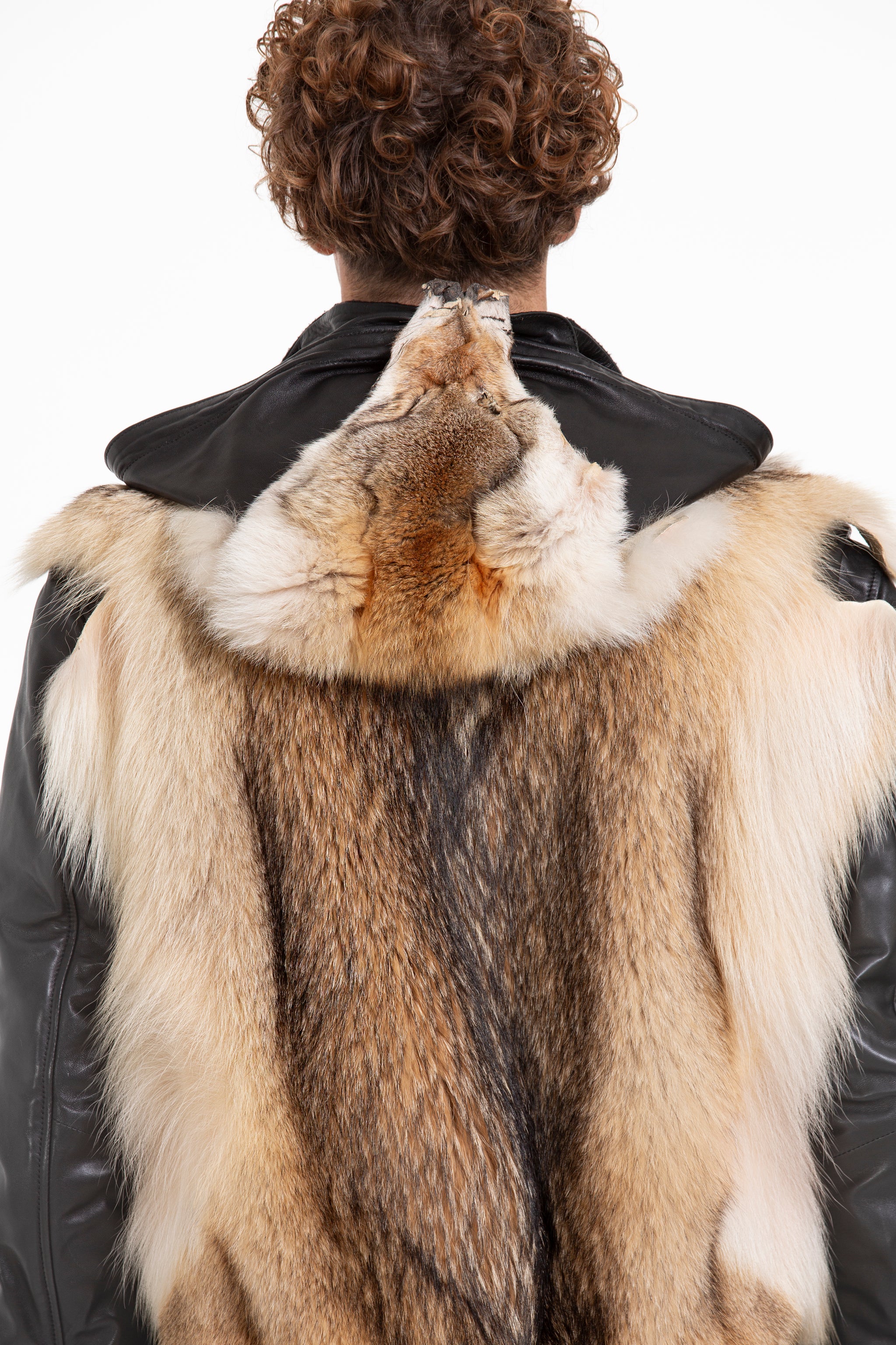 The Melbourne Pure Wolf Fur Leather Black Men Jacket – Vinci Leather Shoes