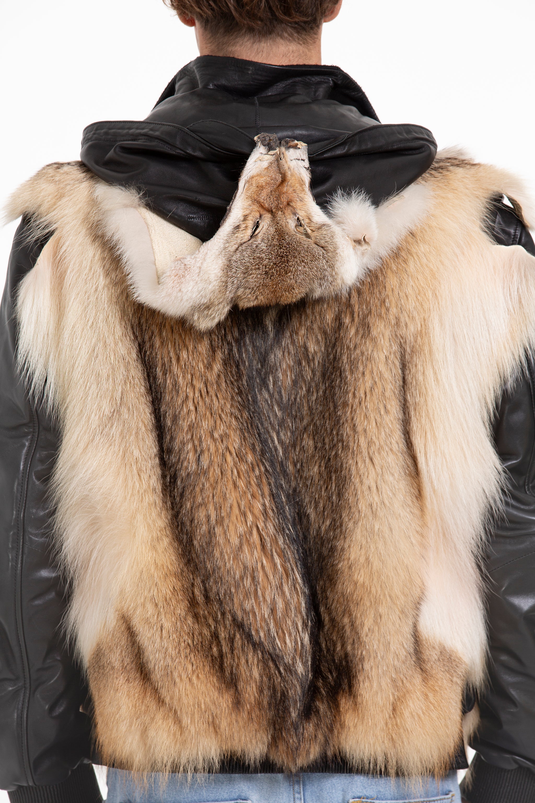 The Melbourne Pure Wolf Fur Leather Black Men Jacket – Vinci Leather Shoes