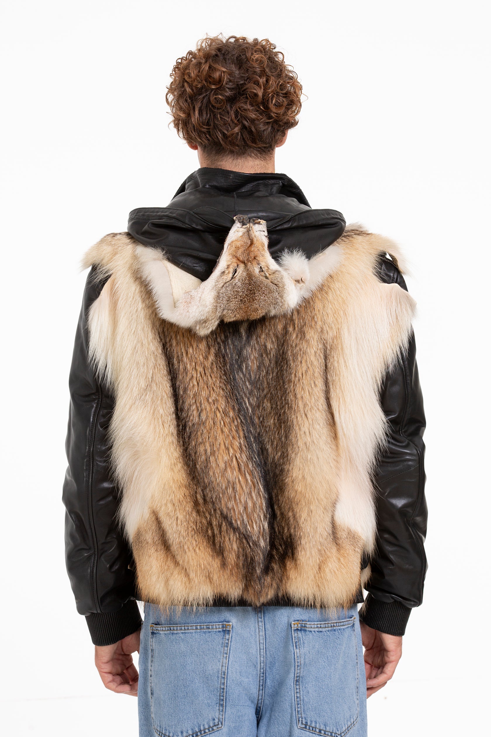 The Melbourne Pure Wolf Fur Leather Black Men Jacket – Vinci Leather Shoes