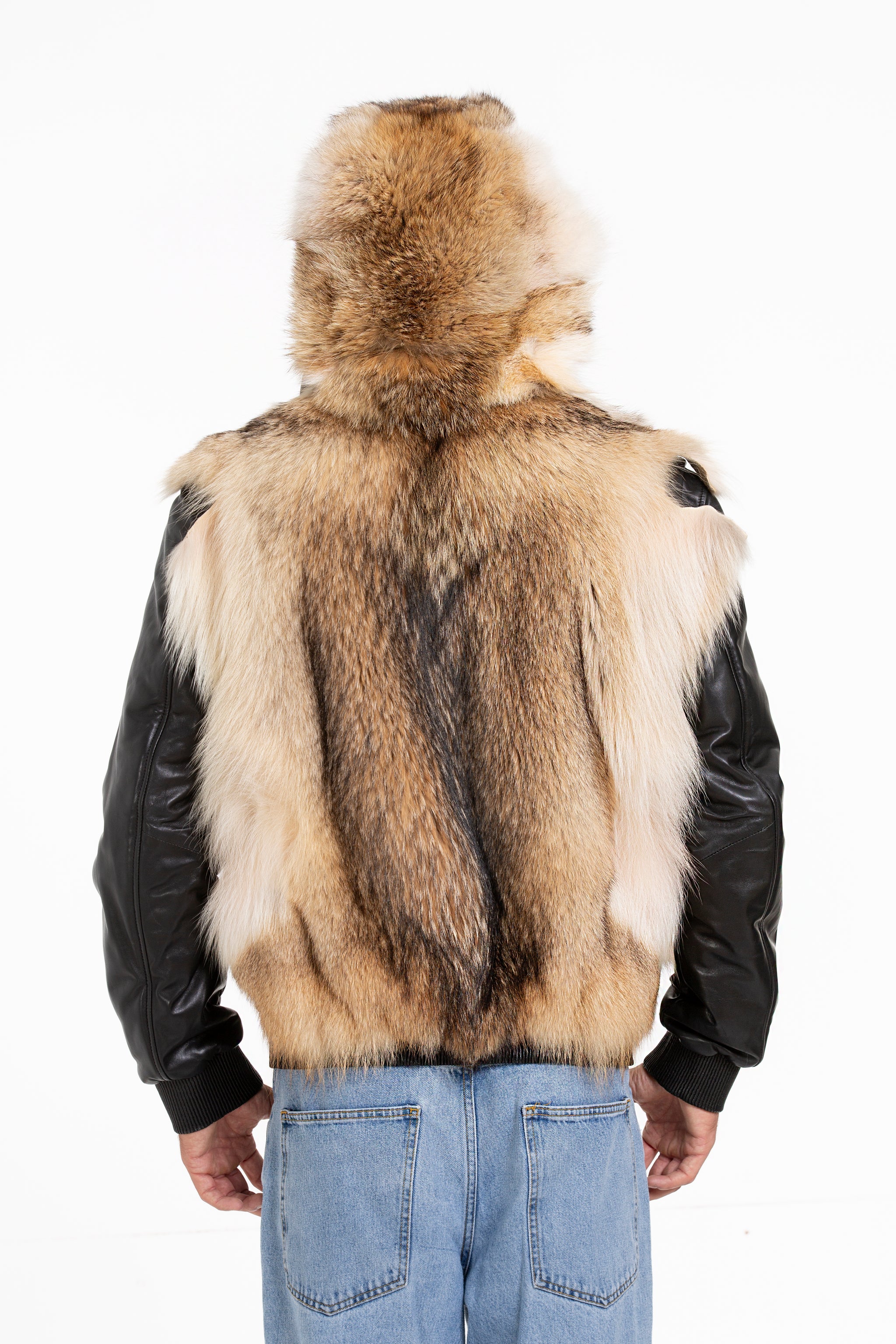 The Melbourne Pure Wolf Fur Leather Black Men Jacket – Vinci Leather Shoes