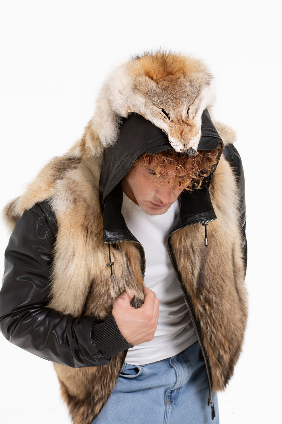 The Melbourne Pure Wolf Fur Leather Black Men Jacket – Vinci Leather Shoes
