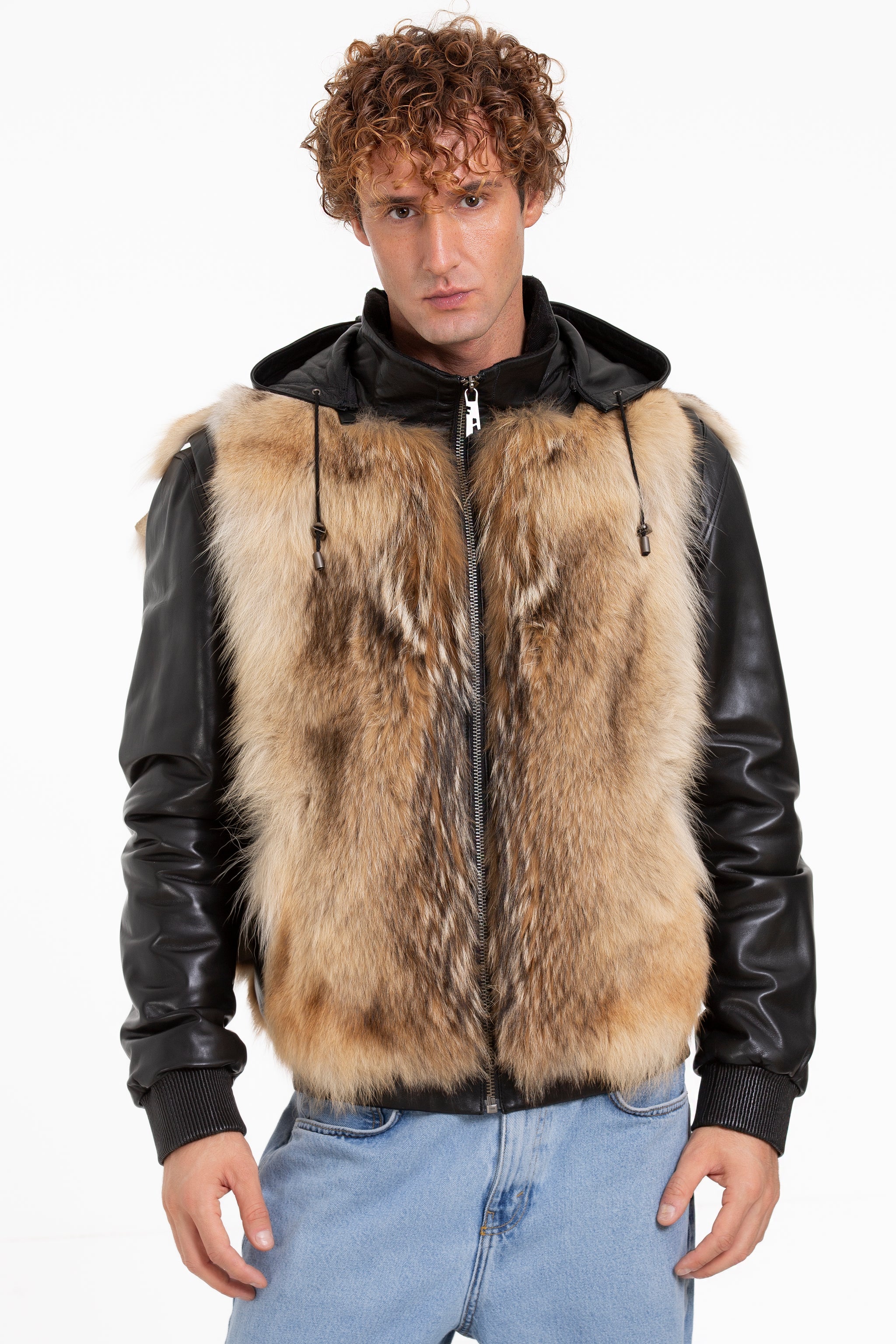 The Melbourne Pure Wolf Fur Leather Black Men Jacket – Vinci Leather Shoes