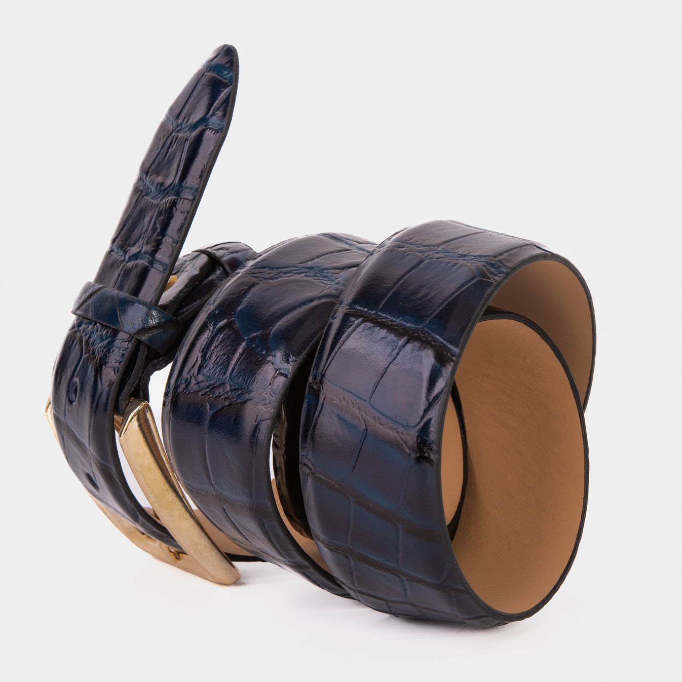 The Strat Navy Blue Leather Belt – Vinci Leather Shoes