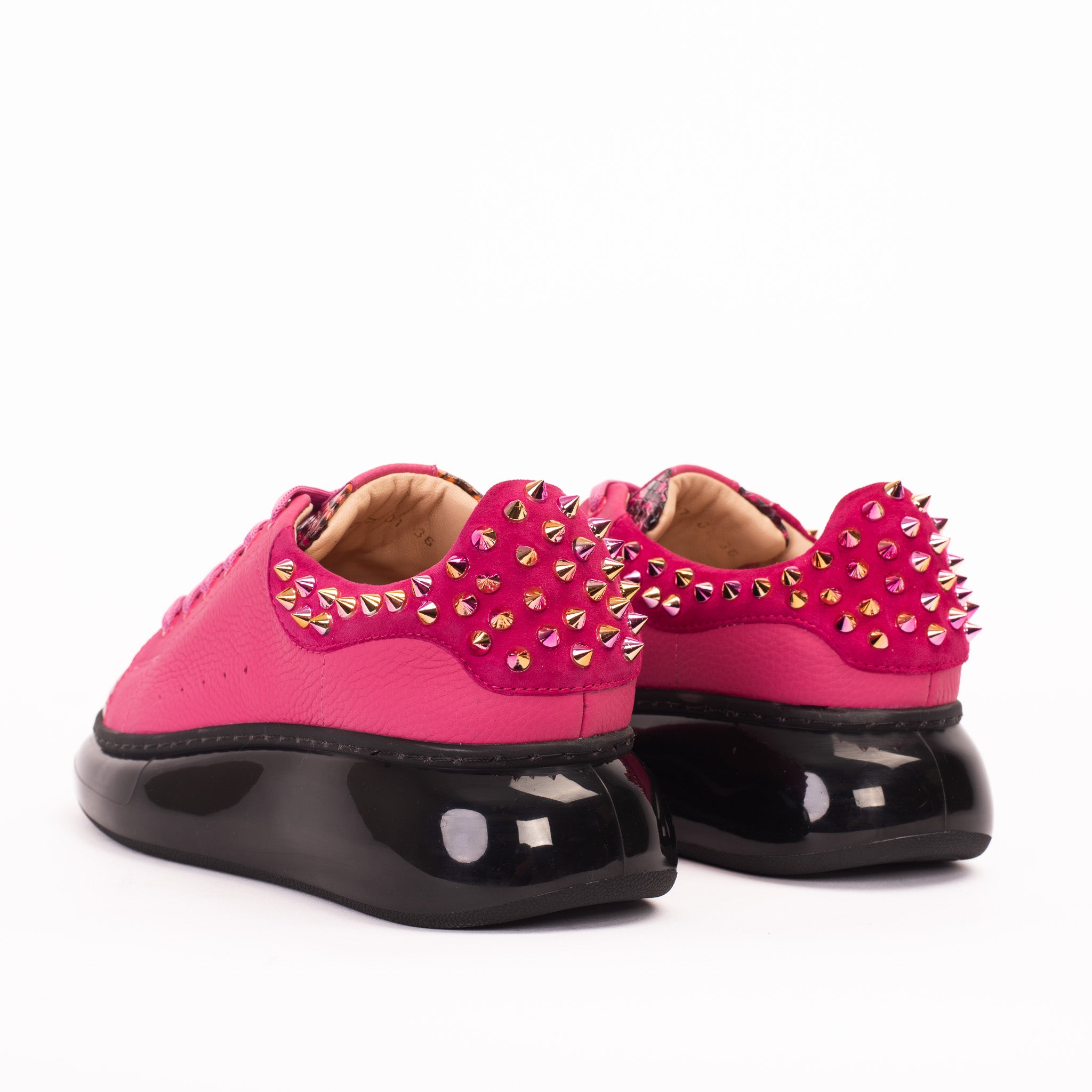 The Venezia Fuchsia Leather Women Sneaker – Vinci Leather Shoes