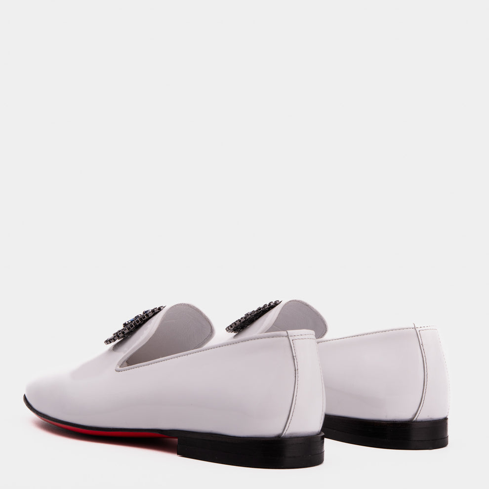 The Pombe White Patent Leather Dress Slip-on Loafer Men Shoe – Vinci ...