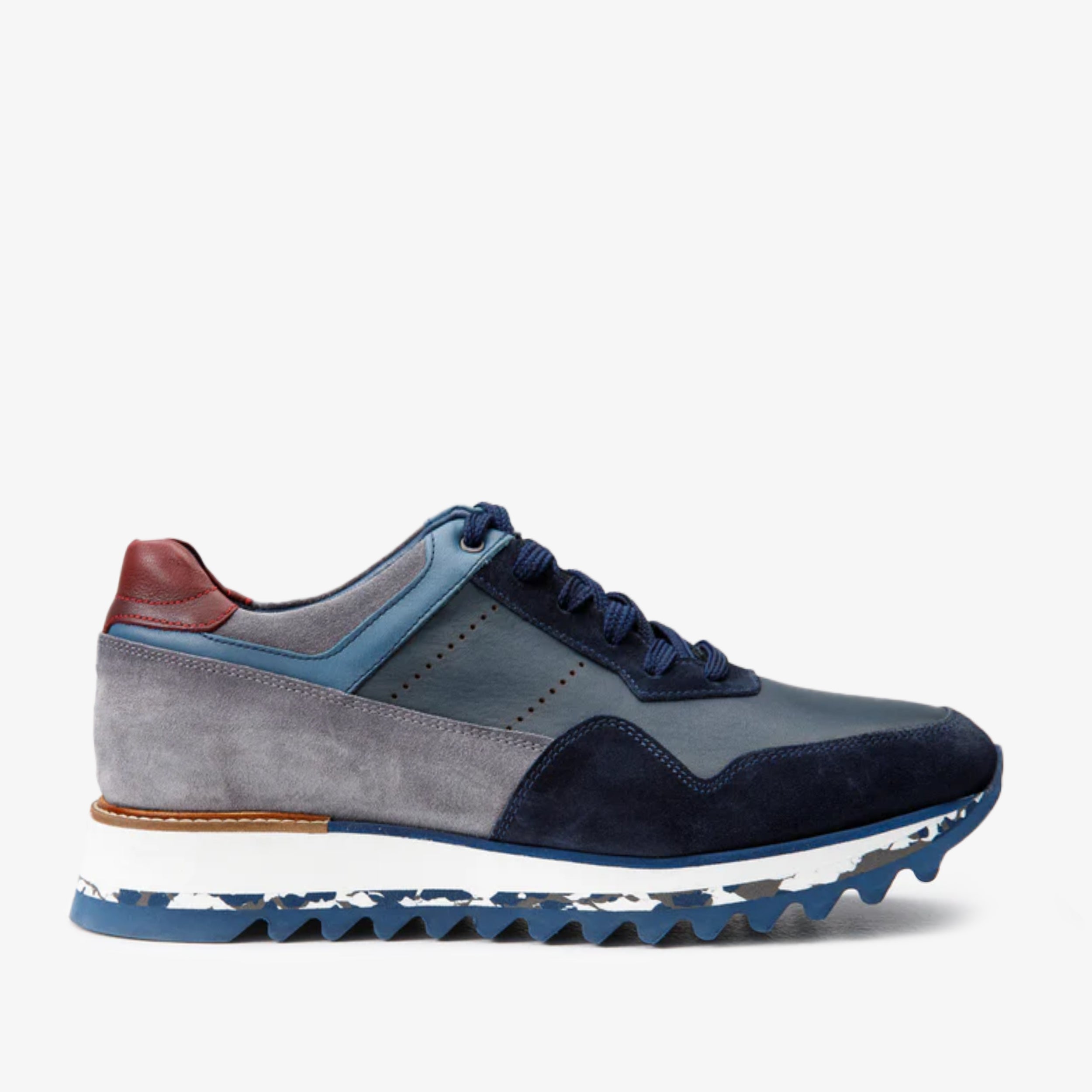 The Hoskova Jean Blue Leather Men Sneaker – Vinci Leather Shoes