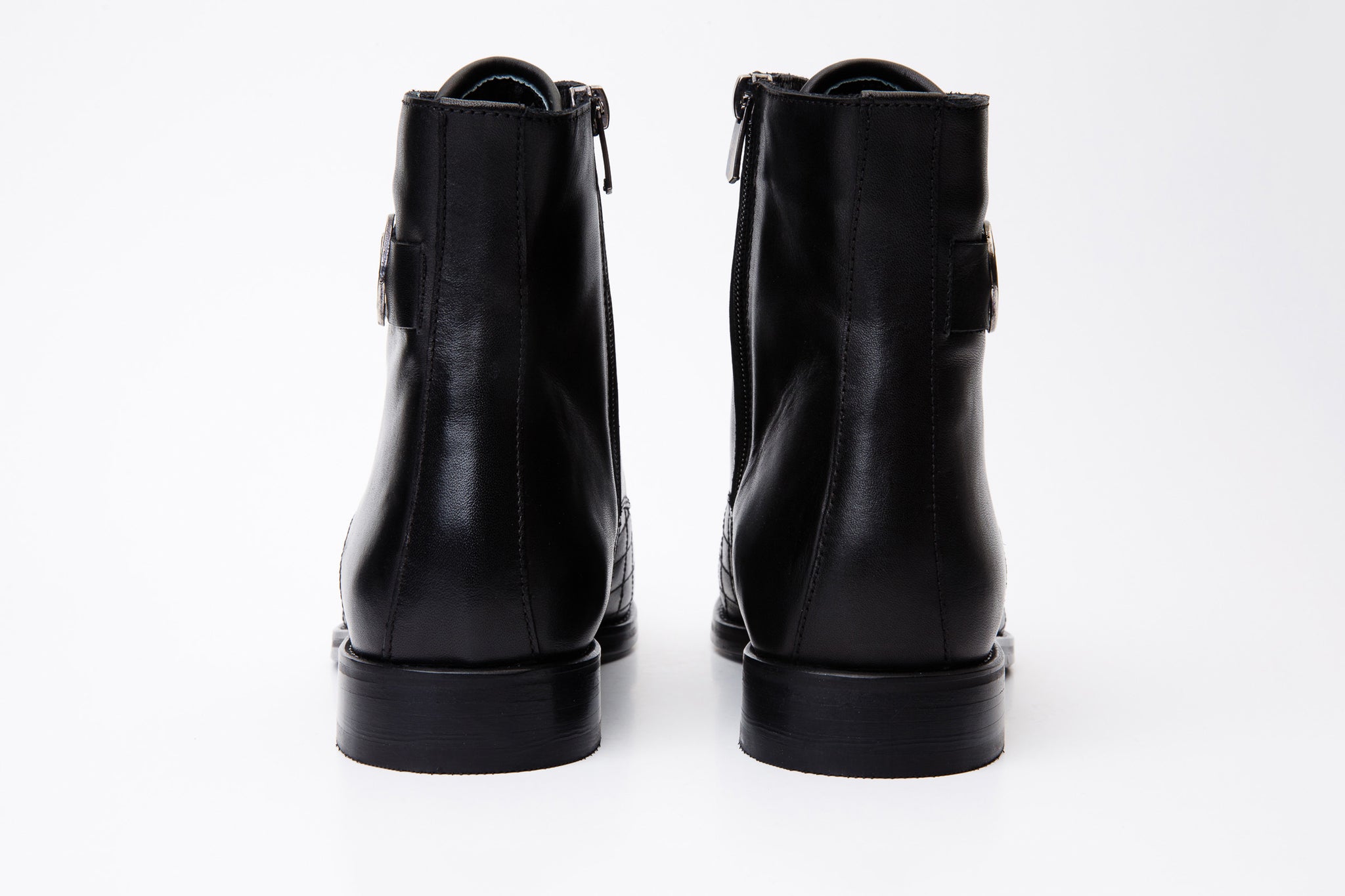 The Zeus Black Leather Lace-Up Men Boot with a Zipper – Vinci Leather Shoes